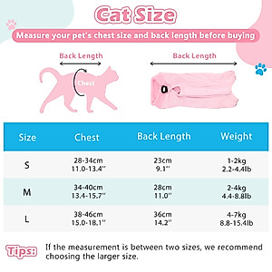 2Pack Cat Surgery Recovery Suit Clothes for Female and Male,Cat Onesie Shirts for Cat After Surgery,Cat Spay Surgical Recovery Suit Stop Licking Abdominal Wound,Cat Cone Collar Substitute-Pink&Blue,M