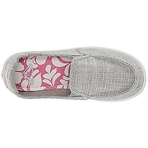 Roxy Girls Minnow Slip on Sneaker Shoe, Gry/Chr, 11 Big Kid