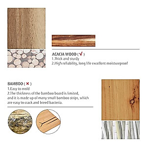 hecef Cheese Board Set Acacia Wood - Large Charcuterie Board with Stainless Steel Knife Set, Thick Wooden Server - Fancy House Warming Gift, Birthday Present & Perfect Choice for Gourmets