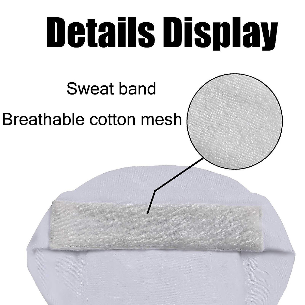 Working Cap with Button and Sweatband, Cute Sushi Cartoon, Adjustable Tie Back Head Skull Hat for Women Men