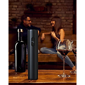 SENZER Electric Wine Opener Battery Operated Bottle Openers Reusable Wine Corkscrew for Kitchen Home Bar Restaurant - Black