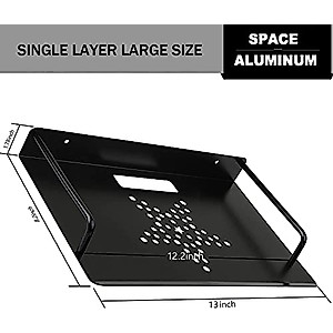 Xiboya textile Alumimum Alloy Wall Mount Shelf Bracket for TV Accessories WiFi Router TV Box Set Top Box ( Black,13'' x 8.2'')