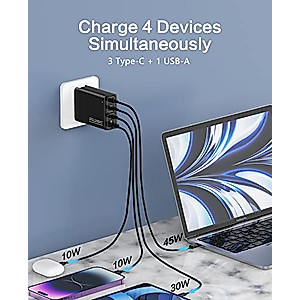 100W USB C Wall Charger,GaN III 4-Port PPS PD Fast Charging Station,GOLDNEXT Foldable Power Block with Type C Cable Compatible with MacBook Pro/Air,XPS,iPad Pro,iPhone14/13 Max,Galaxy S22/S21,Pixel 7