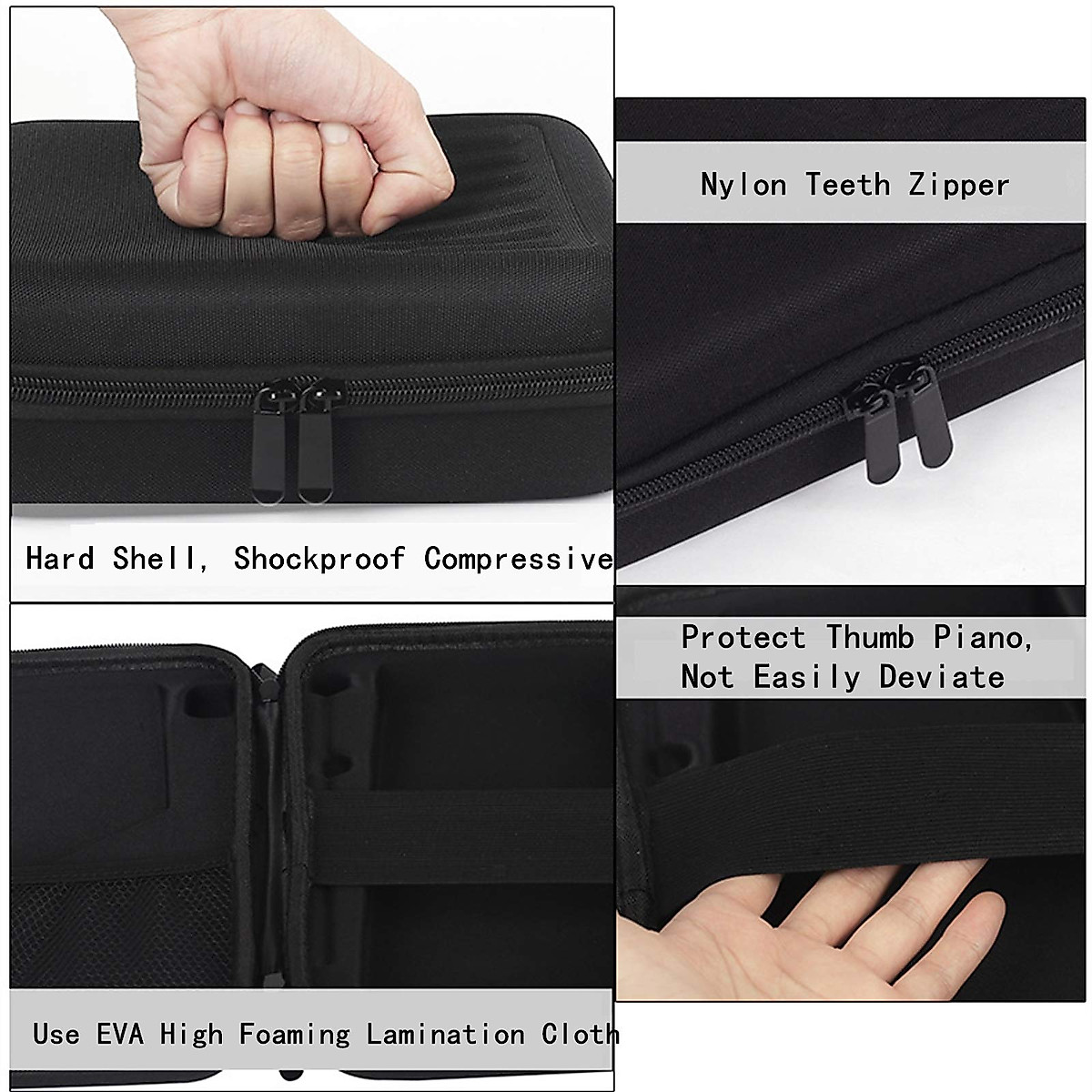 Miwayer Thicken 17-Keys/21-Keys Kalimba Case,Thumb Piano Bag Shockproof Waterproof,Kalimba Storage Bag Musicial Instrument (17-Keys Regular)