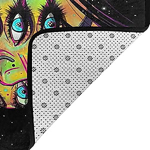 YUXIXI Non-Slip Area Rugs Home Decor Outer Space Art Mystery Black Girl Floor Mat Living Room Bedroom Carpets Doormats 60 X 39 Inches