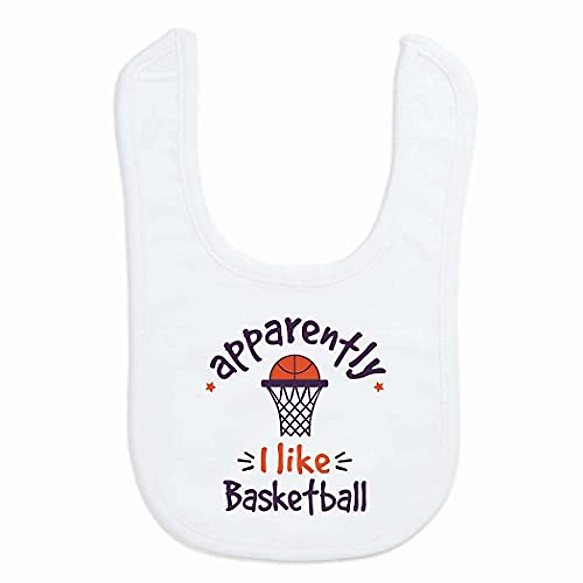 ChalkTalkSPORTS Basketball Baby & Infant Bib | Apparently, I like Basketball | Microfiber Bib