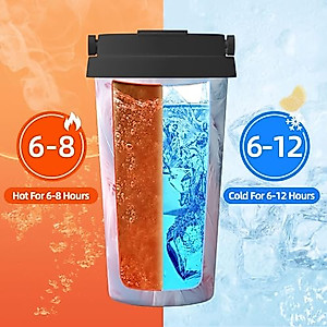 WANGXUEE Feather Print 500ml Stainless Steel Travel Tumbler Double Wall Vacuum Insulated Coffee Mug