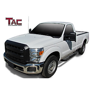 TAC Side Step Fit 2015-2024 Ford F150 Regular Cab | 2017-2024 Ford F250/F350/F450/F550 Super Duty Regular Cab 3" Black Nerf Bars Running Boards Off Road 2pcs