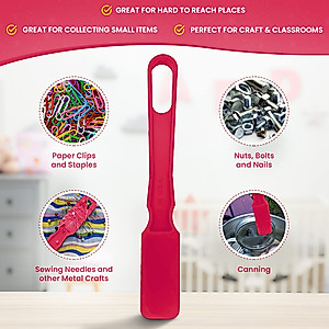 MR CHIPS Made in USA Upgraded Bingo Magnetic Wand & 200 Pieces ¾ Inch Pink Plastic Chips with Metal Rings - Support American Job