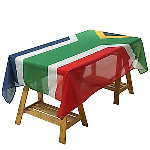 MSFHHA Rectangular Tablecloth El South Africa South Africans Flag Tablecloth Fade-Resistant Washable National Flag Tablecloth, Suitable for Kitchen Dining,59 Inches * 83 Inches.