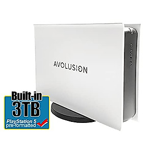 Avolusion PRO-5X Series 3TB USB 3.0 External Gaming Hard Drive for PS5 Game Console (White) - 2 Year Warranty