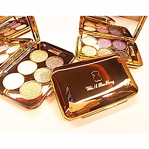 Glitter Eyeshadow Palette Makeup Set,6 Colors Shimmer Eyeshadow Palette Gold Eyeshadow Highly Pigmented Long Lasting Waterproof Sweatproof Professional Nude Eyeshadow Palette Make Up Palettes for Women Warm Natural Neutral Smokey Eye Eyeshadow Palette(#06