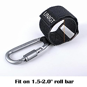 UNIGT 2 Pack UTV Hook for Hanging Headsets, Helmet and Goggles, Multipurpose Carabiners for Electric Scooter Owner Fits 1.5-2.0" SXS Roll Cage Accessory Hook Hanger- Black