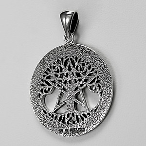 Dryad Design Pentacle Tree of Life Pentagram Pendant (1 1/4") Large Sterling Silver Wiccan Pagan Witchcraft Jewelry