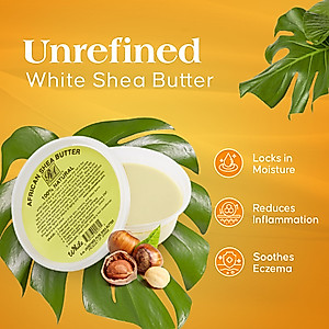 REAL African Shea Butter Pure Raw Unrefined From Ghana"IVORY" 8oz. CONTAINER