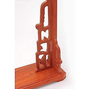 LUCKNIGHT Display Stand Vertical Wood Sword Rack Stand Sword Holder Bracket Hook for Samurai Wakizashi Tanto Standard Swords Sword Stand