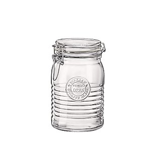 Bormioli Rocco Officina 1825 Clear Jar with Swing Top for Storing Pasta, Rice, and Dry Foods, 33.75 oz