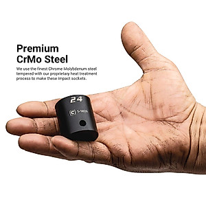 Capri Tools 1/2 in. Drive Shallow Impact Socket Set, 10 to 27 mm, Metric, 18-Piece