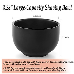 CCbeauty Mens Shaving Brush and Bowl Set, 4 in 1 Bristle Shave Brushes Kit with Stainless Steel Shaving Bowl & Soap Mug, Safety Razor Stand, Birthday Dad Gifts Set for Men, White Soap 3.5Oz