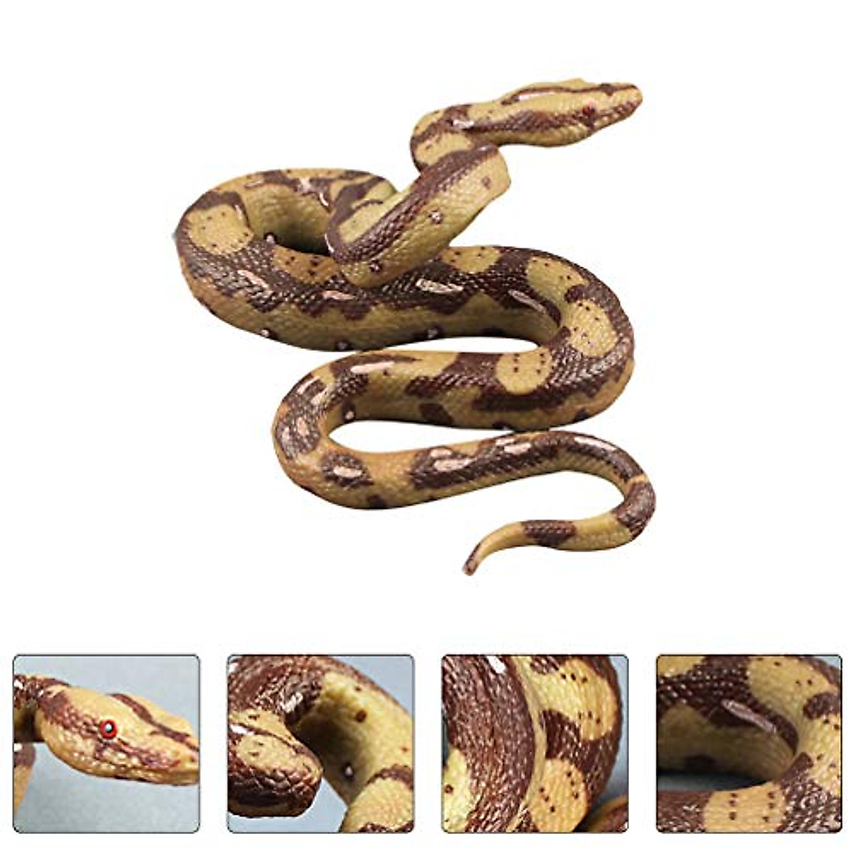Amosfun High Simulation Python Model Toy Big Realistic Snake Halloween Tricky Creepy Prank Scary Snake Toy