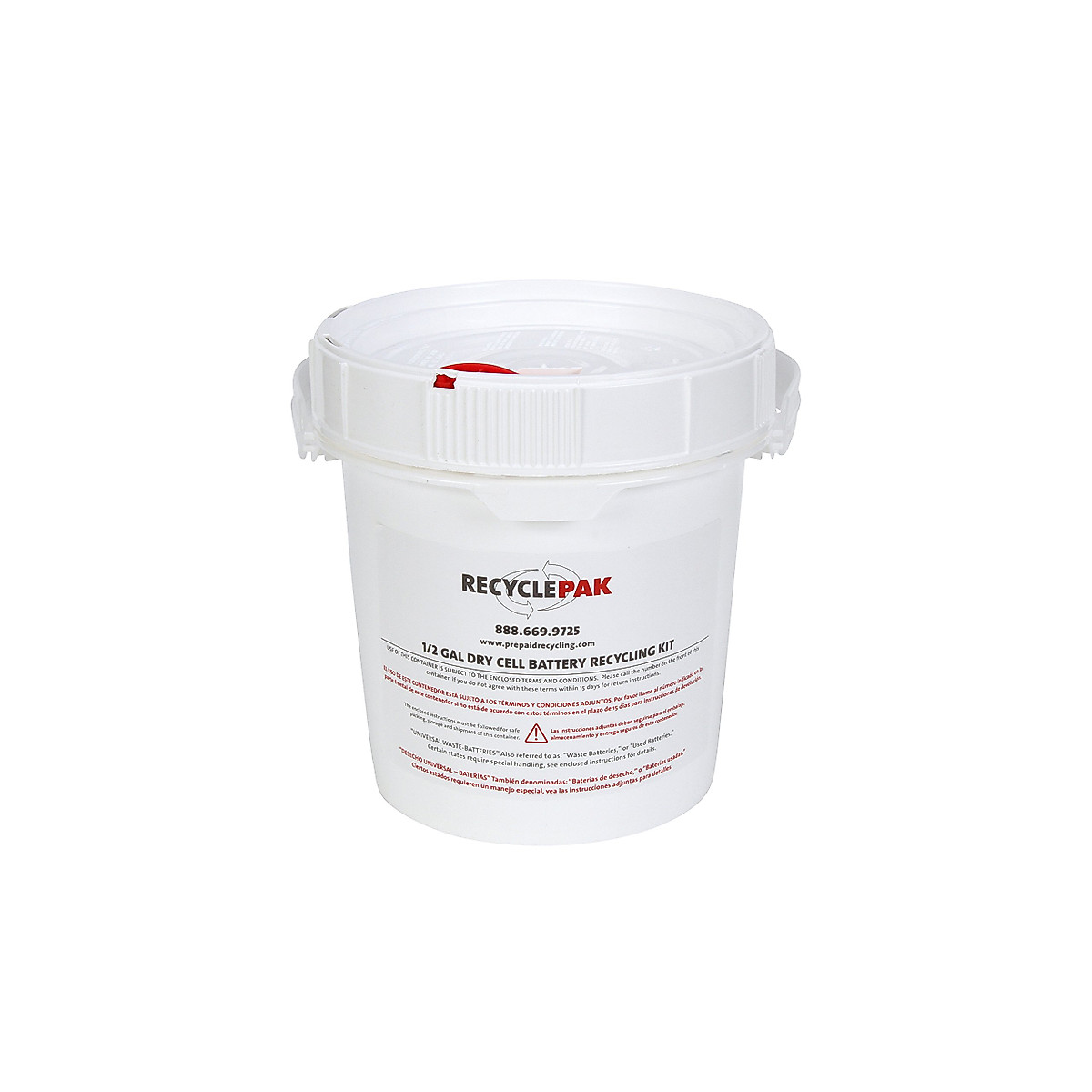Veolia SUPPLY-093 1/2 GAL Dry Cell Battery Recycling Pail