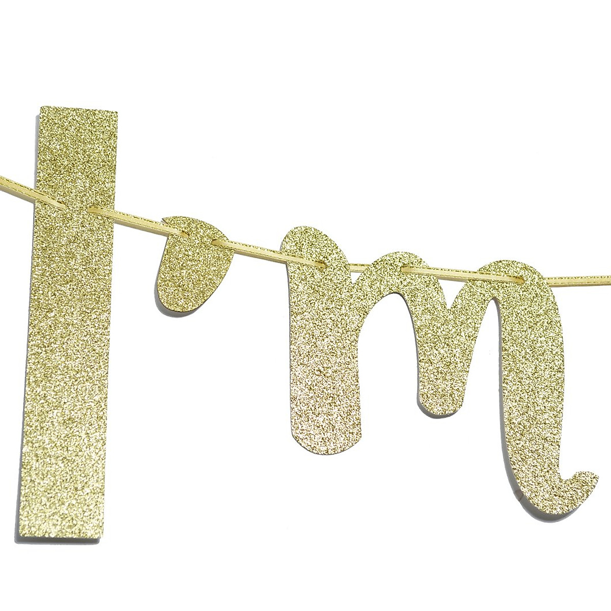 I'm Done Gold Glitter Cursive Banner Sign, Graduation Garland, 2024 Grad Party Supplies (Gold)