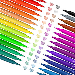 Lelix 30 Colors Felt Tip Pens, Medium Point Felt Pens, Assorted Colors Markers Pens For Journaling, Writing, Note Taking, Planner Coloring, Perfect for Art Office and School Supplies