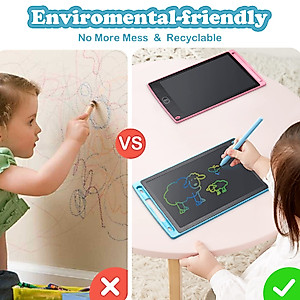 LCD Writing Tablet for Kids, 2 Pack 8.5 Inch Colorful Doodle Board Drawing Pad for Kids, Drawing Tablet Girls Toys Age 6-8, Educational Kids Toy, Birthday Gift for 3 4 5 6 7 8 Years Old Girl Boy Toys