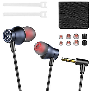 GEVO Durable in-Ear Earphones for Oculus Quest 2, Noise-Isolating VR Inert Sponge Earbuds with Silicone Caps Compatible with Rift S VR Headset (Black)