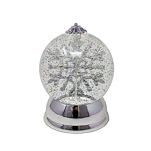 Christmas Decor Lighted Snow Globe with Spinning Snowflake, Battery Operated (not Included) - 6.5" H x 4.5" W x 4.5" D