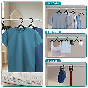 Travel Hangers Portable Foldable Travel Hanger Organizer, Plastic Travel Accessories Essentials Clothes Drying Rack Folding Hangers for Traveling Camping RV Cruises (Black, 30 Pack)