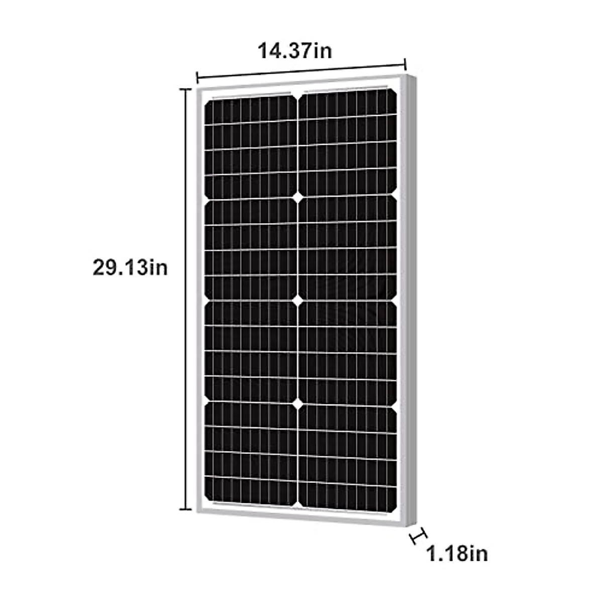 Newpowa 50W Solar Panel 50W(Watts) 12V(Volts) Monocrystalline PV Module High-Efficiency Battery Maintainer Power for Battery Charging of Boat RV Camper SUV and Other Off-Grid Applications