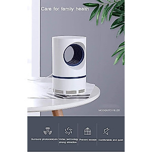 Ckyuna Indoor Mosquito Trap Mosquito Killer Trap USB Mosquito Lamp, Effectively Trapping Mosquitoes, Gnats, Flies, Tiny Insects, LED Night Light for Home Bedroom Office (White)