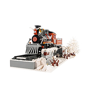 dOvOb Christmas Steam Train Building Kit with Train Track, Collectible Steam Locomotive Display Toys Set for Kids and Adult (853 PCS)