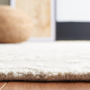 SAFAVIEH Blossom Collection Area Rug - 8' x 10', Grey & Ivory, Handmade Wool, Ideal for High Traffic Areas in Living Room, Bedroom (BLM104A)