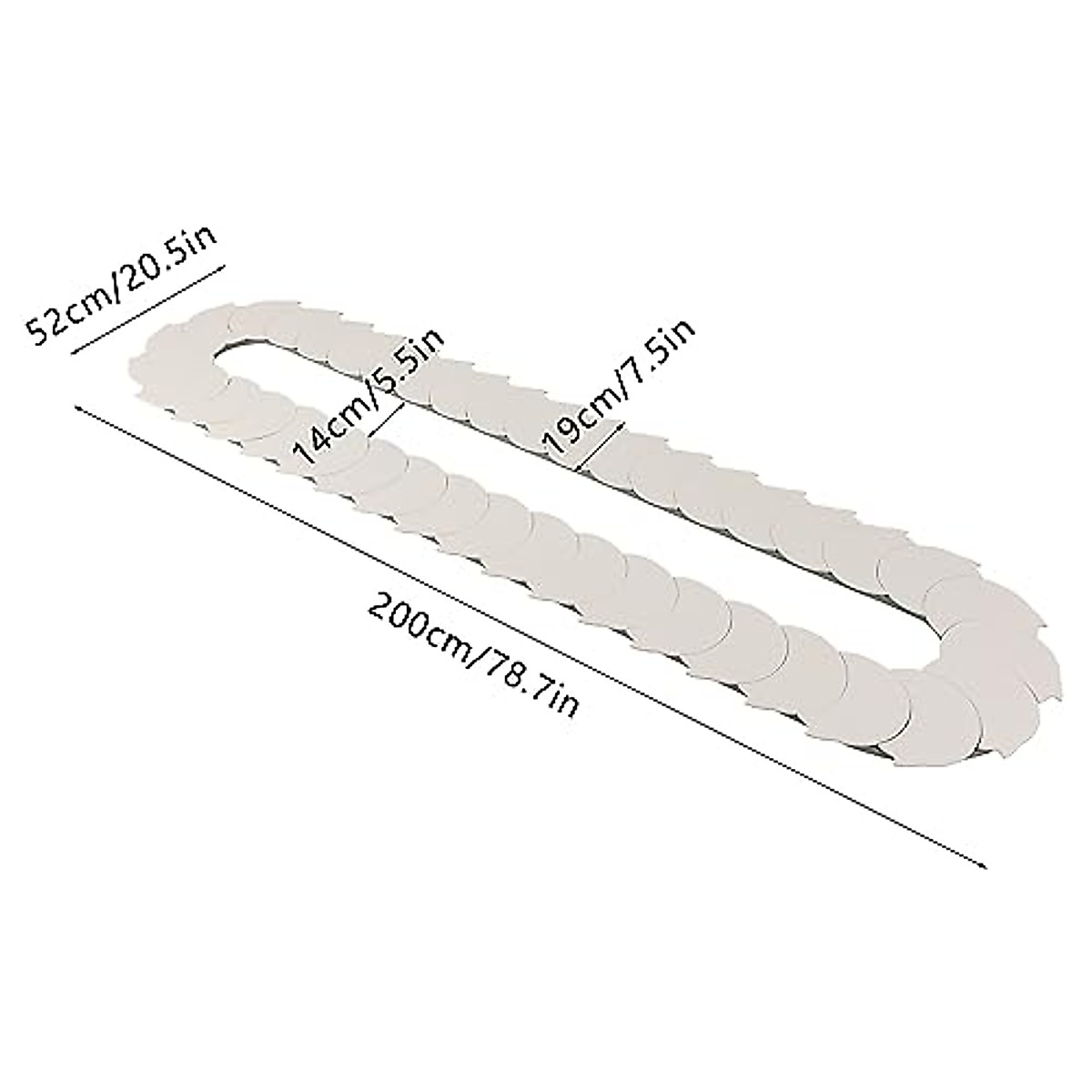 BANLICALI Dining Table, Rotating 360° Manual Adjustable Dining Table, 6.56ft ABS Turntable Serving Train, Round Kitchen Table Turntable for Banquets Party Wedding Milk White Load 10kg/22 lb