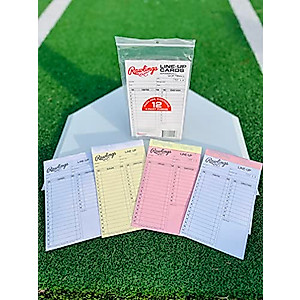 Rawlings | SYSTEM-17 Lineup Card Refill Pack | Baseball/Softball | Four-Part Lineup Cards
