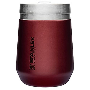 Stanley Stainless Steel GO Tumbler, 10oz Stainless Steel Vacuum Insulated Wine Tumbler, 5 Hours Cold, 1.5 Hours Hot, and 20 Hours Iced