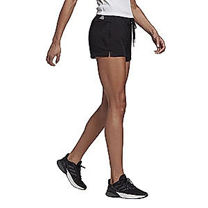 adidas Women's Essentials Slim Logo Shorts, Core Black/White, Medium