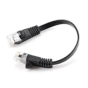 CablesOnline, 5-Pack 6-inch CAT6 Network UTP Ethernet RJ45 Flat-Design Patch Black Cable, (U6-000FK-5)