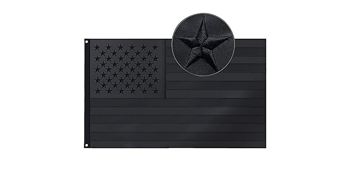 DZSM All Black American Flags 3x5 Ft,Solid USA Flag Double Sided with ...
