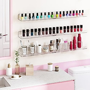 Fixwal Vinyl Record Wall Mount Shelves, 6 Pack 12in Wavy Vinyl Holder for Album Record Storage & Display, Clear Acrylic Floating Shelves for Wall Decor, Kids Bookshelf