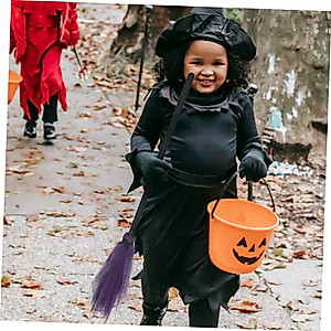 NOLITOY Halloween Witch Broom Set of 2, Halloween Plastic Witch Flying Broom, Halloween Costume Accessories for Cosplay Favors, Masquerade (Random Color)