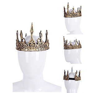 DothRayan Royal Gold Foam Crown Headband - Cosplay Prop and Party Favor for Boys, Men, and Prom
