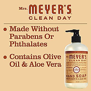 MRS. MEYER'S CLEAN DAY Hand Soap, Made with Essential Oils, Biodegradable Formula, Oat Blossom, 12.5 fl. oz - Pack of 3