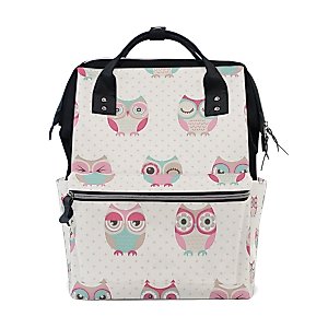 MAPOLO Owls Diaper Backpack Large Capacity Baby Bag Multi-Function Nappy Bags Travel Mom Backpack for Baby Care…