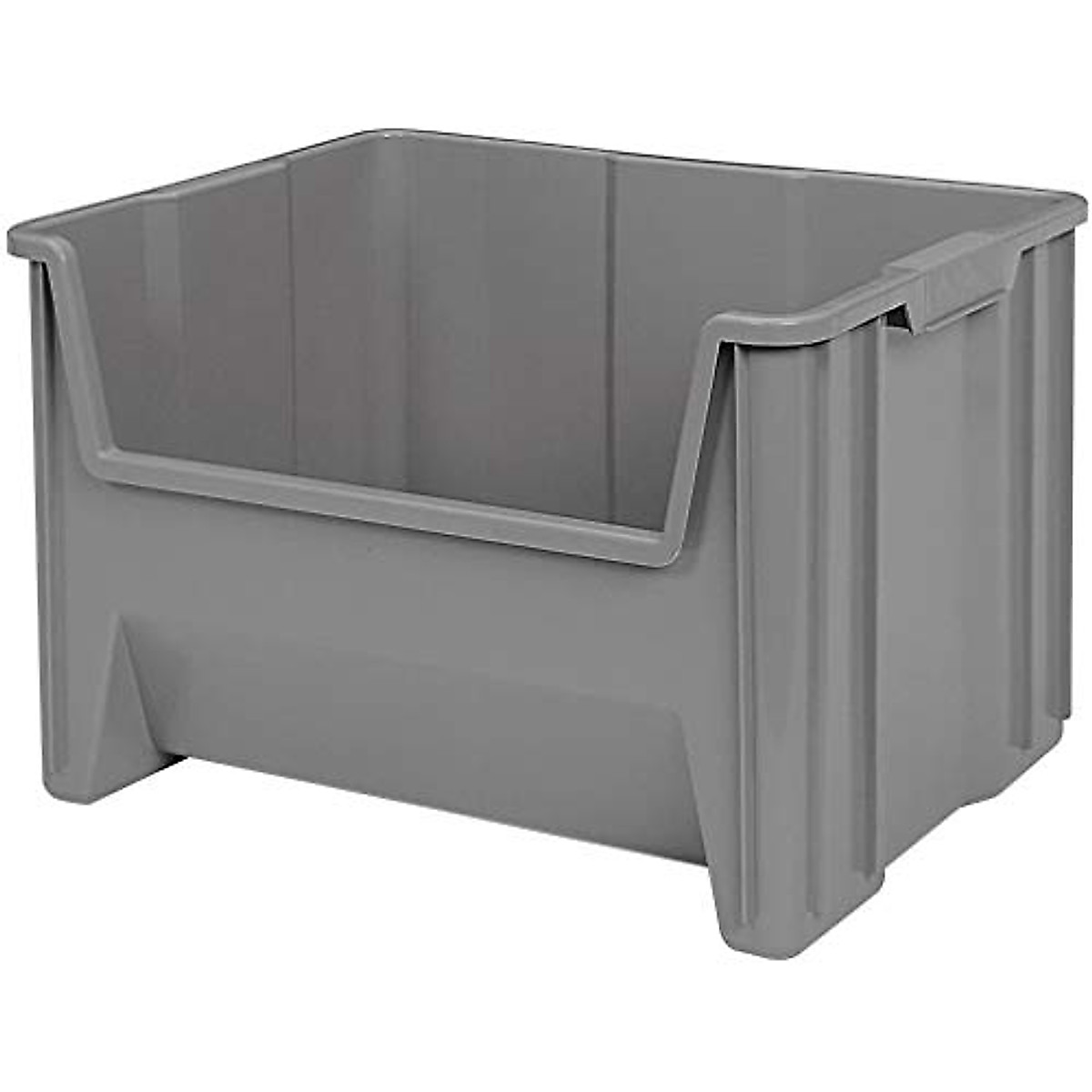Akro-Mils 13017 Storage Container Bin, (15-Inch x 20-Inch x 12-1/2-Inch), Gray, (3-Pack) & 30235 AkroBins Plastic Storage Bin Hanging Stacking Containers, (11-Inch x 11-Inch x 5-Inch), Blue, (6-Pack)