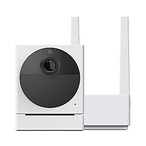 WYZE Cam Outdoor Starter Bundle (Includes Base Station and 1 Camera), 1080p HD Indoor/Outdoor Wire-Free Smart Home Camera with Night Vision, 2-Way Audio, Compatible with Alexa, White (Renewed)
