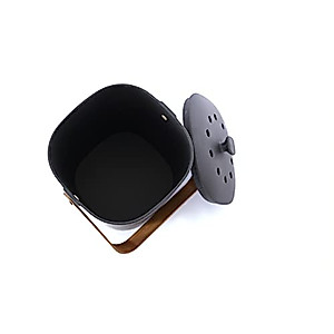 Bamboozle Kitchen Compost Bin – Indoor Countertop Food Composter, Made of Sustainable Bamboo Fiber | Graphite Color