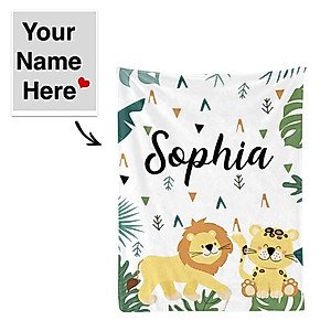 Personalized Baby Blankets, Baby Blankets for Girls with Name, Owl Pattern Baby Blanket, Personalized Gifts Baby Girl Stuff Receiving Baby Blanket, Soft Flannel Baby Blanket